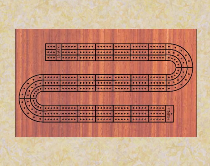 CNC Cribbage Board SVG File, Dxf, Crv, C2d, Ai, Eps Files Also Included ...