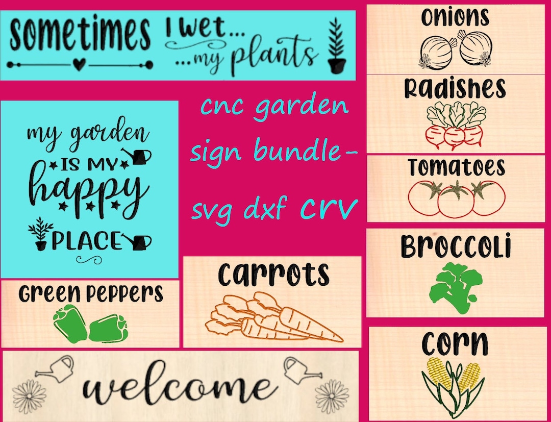 Digital Download for 10 Garden Signs, PDF Printable or Use With CNC or ...