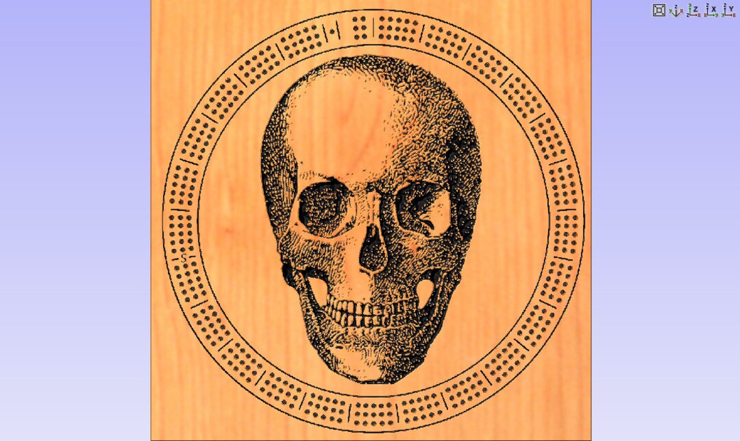 Round 3 Track Skull Cribbage Board Svg and Cnc Files Including .crv ...