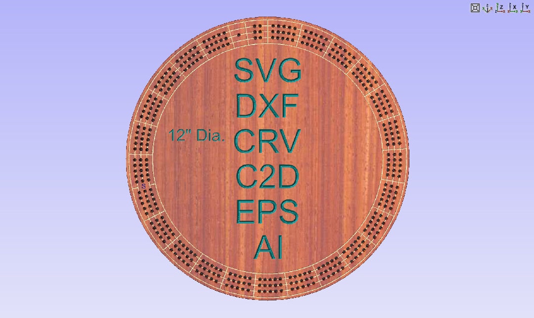 CNC and Laser SVG Files for Round 3 Track Cribbage Board With Peg Hole ...