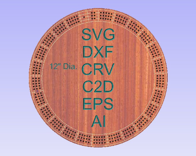 CNC Cribbage Board SVG File, Dxf, Crv, C2d, Ai, Eps Files Also Included ...