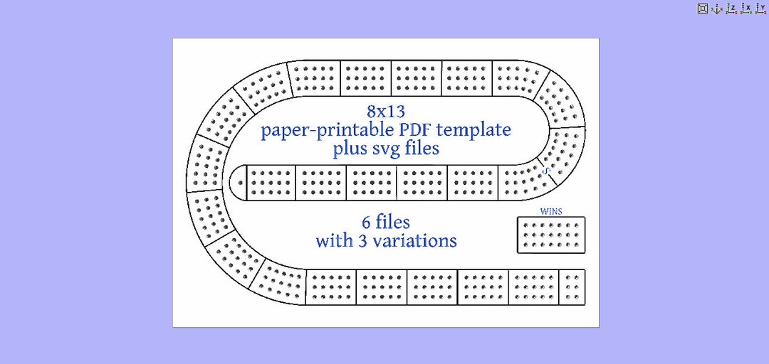 Printable PDF Cribbage Template Files, Including Svg Files for Cnc ...