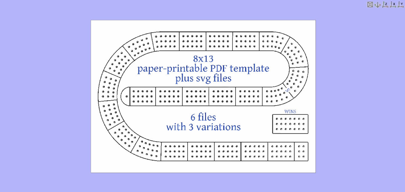 Printable PDF Cribbage Template Files, Including Svg Files for Cnc ...