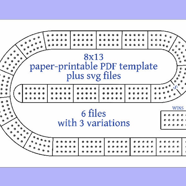 Printable Cribbage Board Template - Etsy