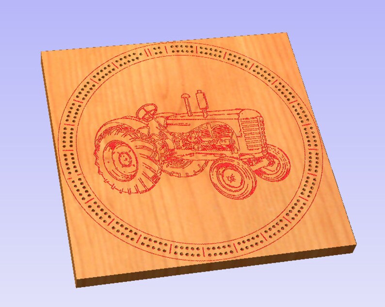 CNC Files for Tractor Cribbage Board .dxf .svg .ai .crv. Eps - Etsy
