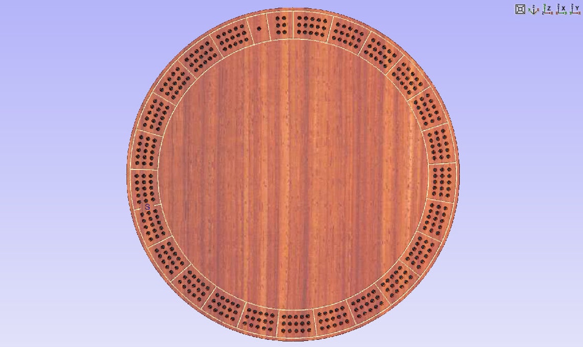 CNC and Laser SVG Files for Round 3 Track Cribbage Board, Dxf, Crv ...