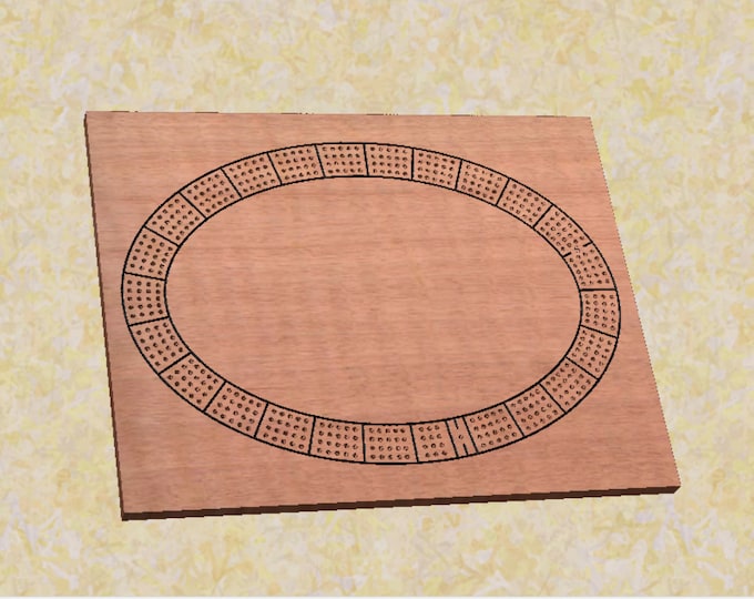 CNC and Laser SVG Files for Round 3 Track Cribbage Board, Dxf, Crv ...