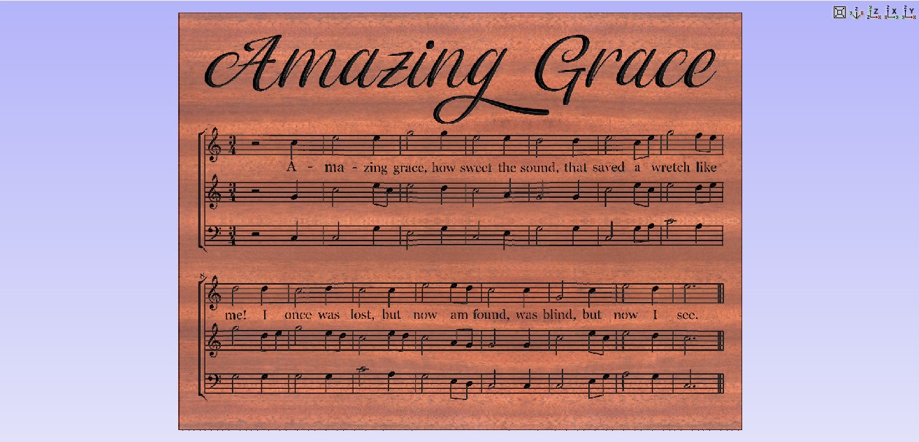 CNC and Laser SVG File Amazing Grace Sheet Music Including Svg, Dxf ...