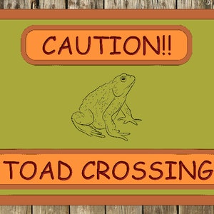 Toad Crossing Sign CNC, Laser, and Printable Digital Download ...