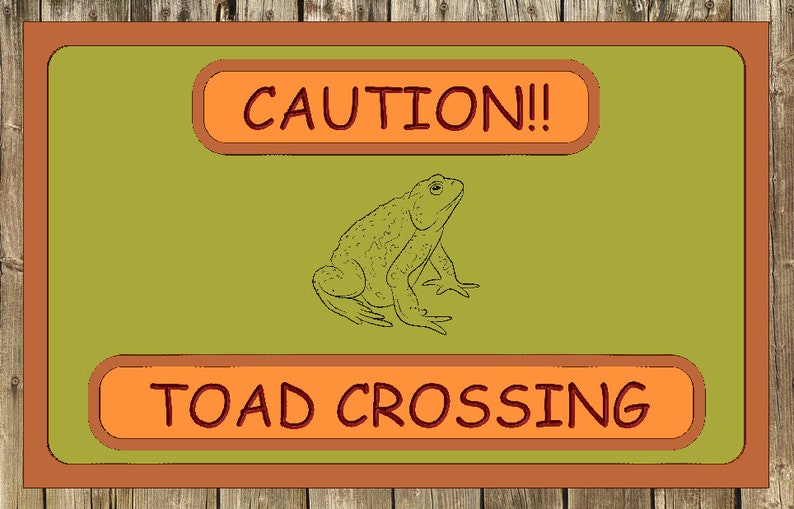 Toad Crossing Sign CNC Laser and Printable Digital Download - Etsy