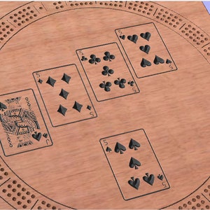 CNC SVG Files 3 Track Perfect Hand Round Cribbage Board Cnc Files With ...