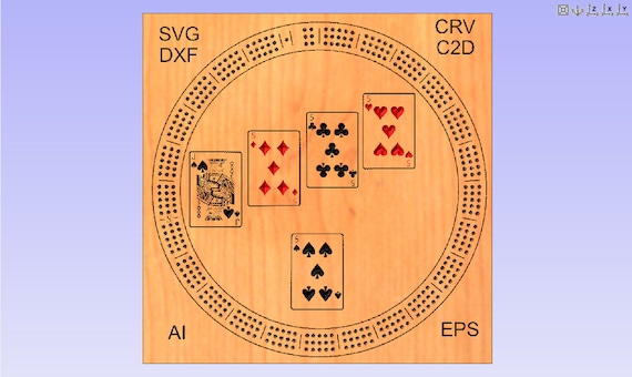 CNC SVG Files 3 Track Perfect Hand Round Cribbage Board Cnc | Etsy