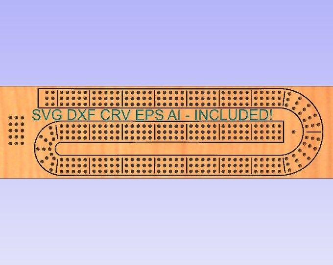 CNC and Laser SVG Files for Round 3 Track Cribbage Board, Dxf, Crv ...