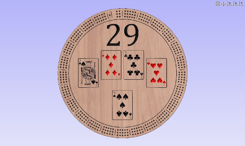 CNC SVG for Round 3 Track Cribbage Board Perfect Hand 29 - Etsy