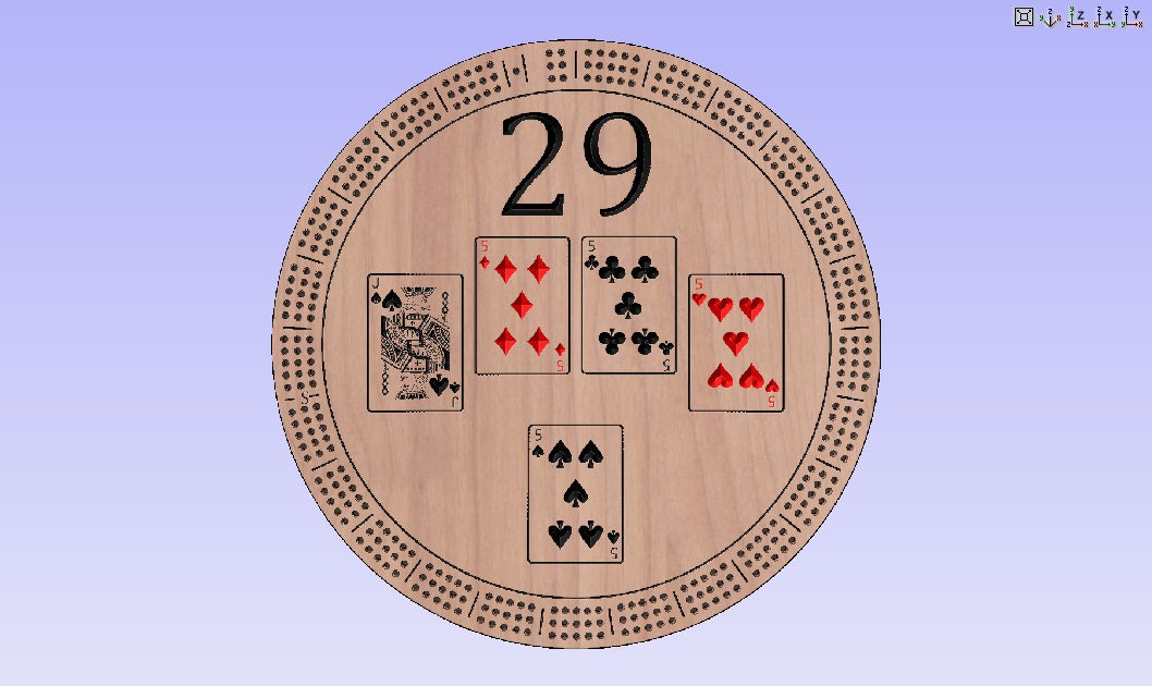 CNC SVG for Round 3 Track Cribbage Board, Perfect Hand, 29 Includes Svg ...