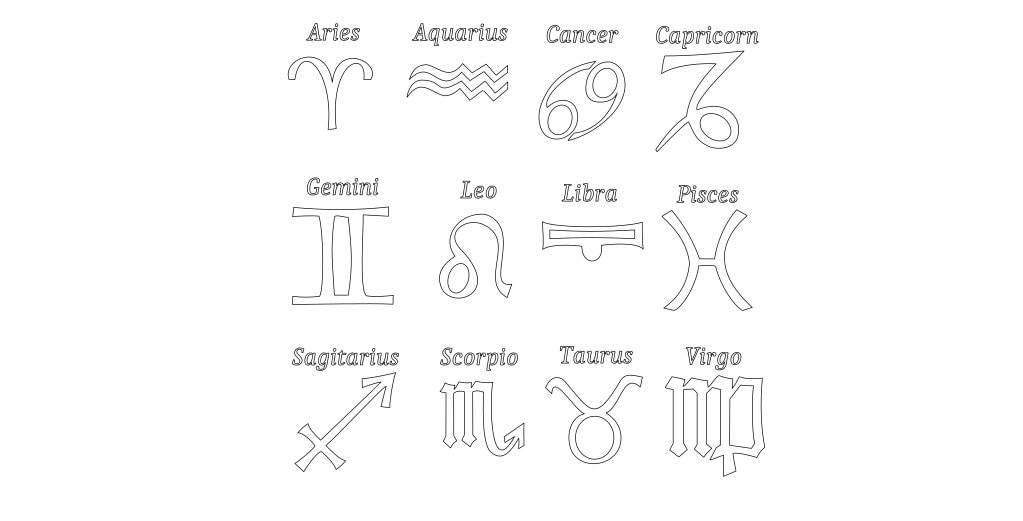 Printable Zodiac Pdf Files Plus Svg Files - Etsy