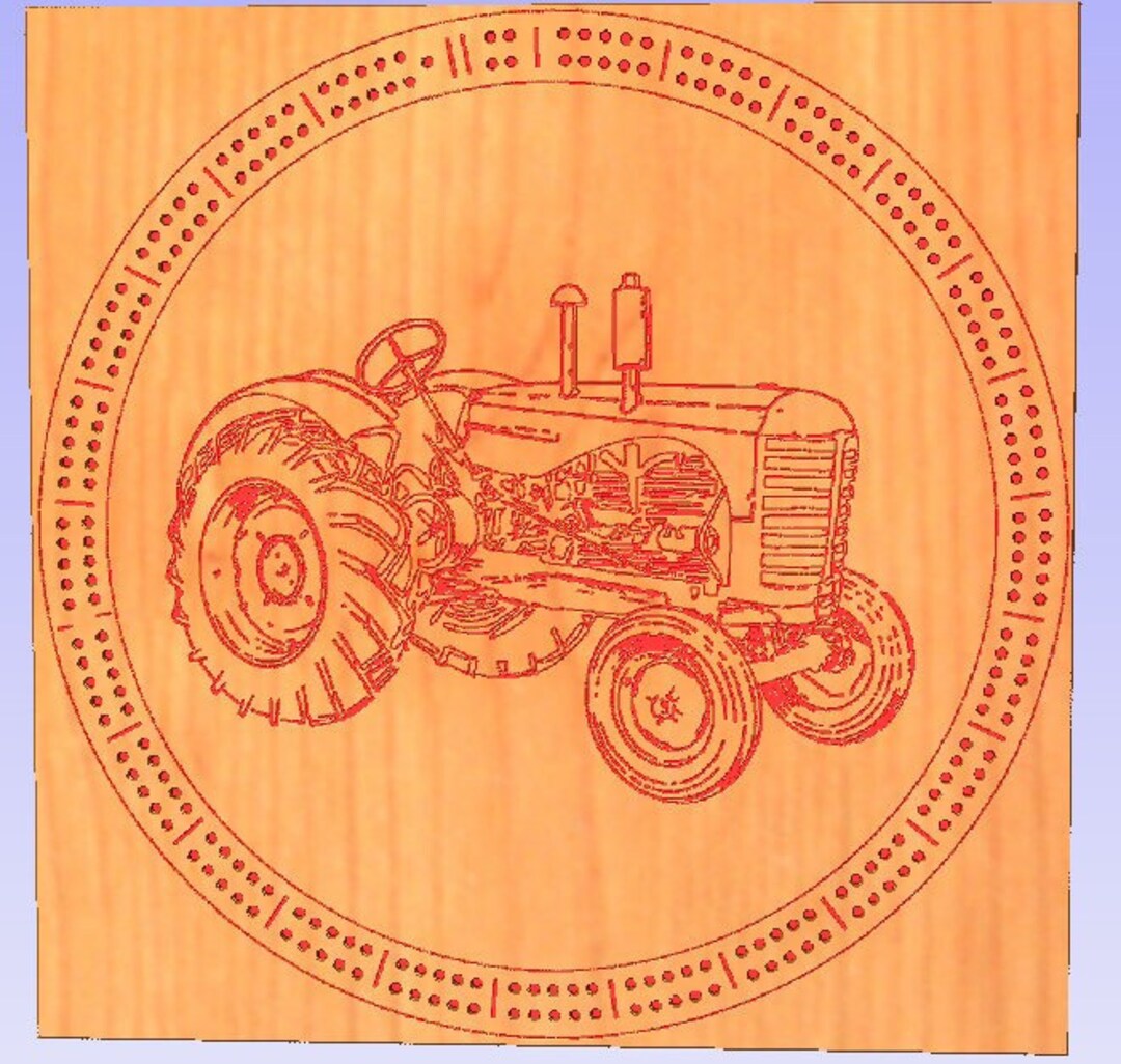 CNC Files for Tractor Cribbage Board .dxf .svg .ai .crv. Eps .pdf Files ...