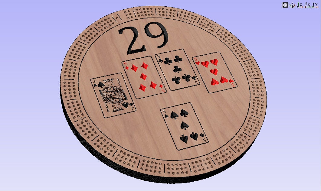 CNC SVG for Round 3 Track Cribbage Board Perfect Hand 29 - Etsy