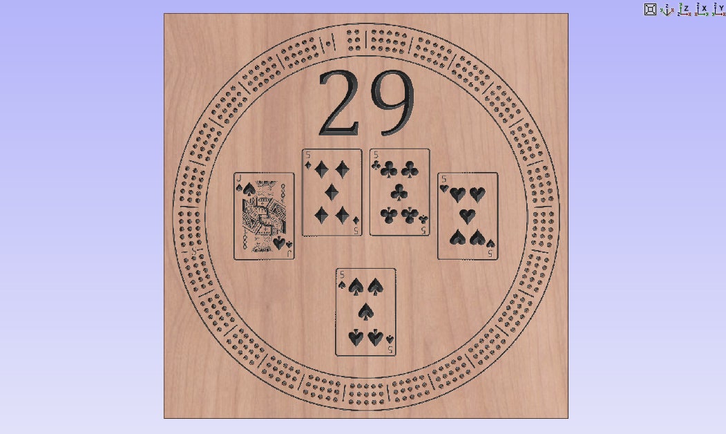 CNC SVG for Round 3 Track Cribbage Board Perfect Hand 29 - Etsy