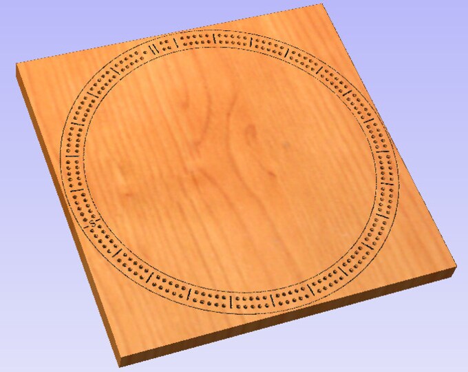 CNC and Laser SVG Files for Round 3 Track Cribbage Board, Dxf, Crv ...