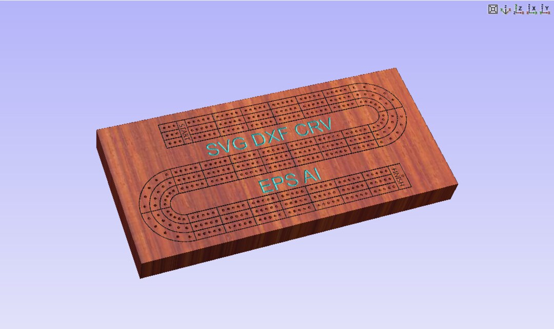 CNC Files for "s" 3 Track Cribbage Board, Svg, Crv, Dxf, Eps, and Ai ...