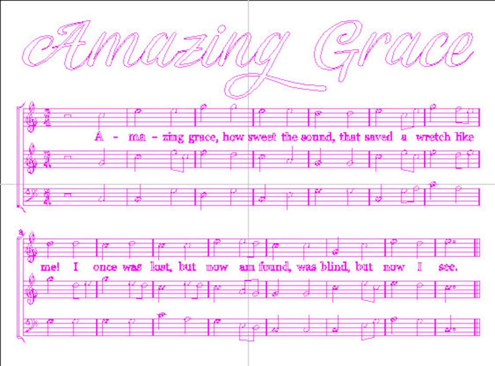 CNC and Laser SVG File Amazing Grace Sheet Music Including Svg, Dxf ...