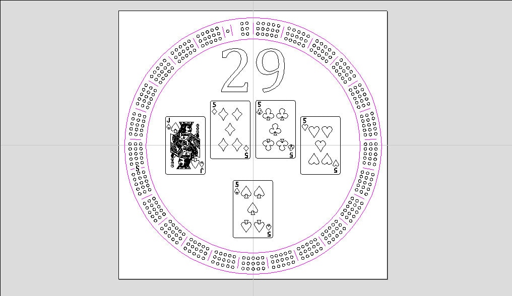 CNC SVG for Round 3 Track Cribbage Board Perfect Hand 29 - Etsy