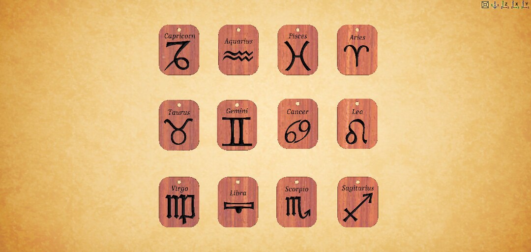 CNC or Laser Digital Download for Zodiac Dog Tag Necklace Charms ...