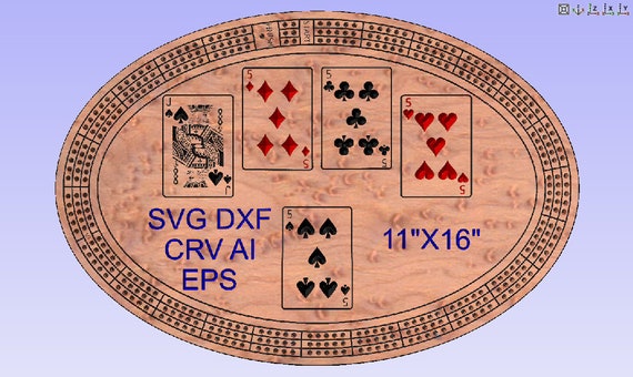 CNC Files for Cribbage Board SVG Perfect Hand 3 Track | Etsy