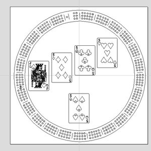 CNC SVG Files 3 Track Perfect Hand Round Cribbage Board Cnc Files With ...