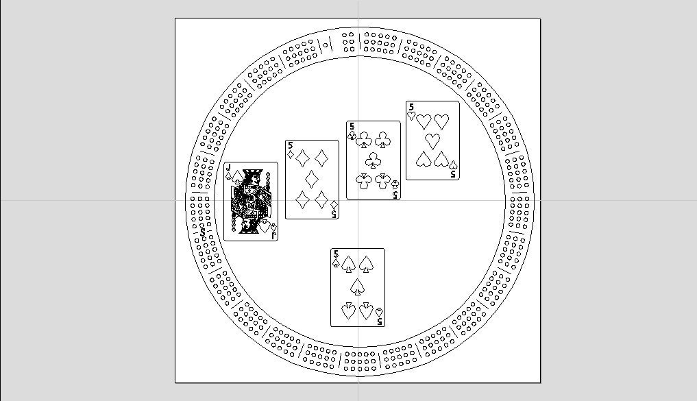 CNC SVG Files 3 Track Perfect Hand Round Cribbage Board Cnc Files With ...