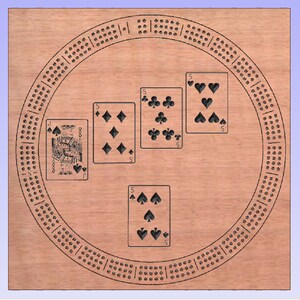 CNC SVG Files 3 Track Perfect Hand Round Cribbage Board Cnc Files With ...