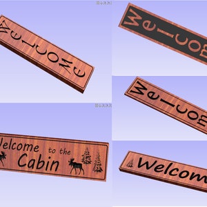 Easy Welcome Sign File Bundle Version 2.0 - With Gcode for CNC, Laser ...