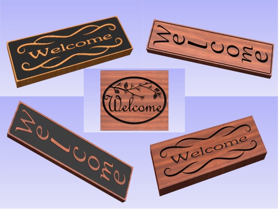 Easy Welcome Sign File Bundle With Gcode for CNC Laser - Etsy