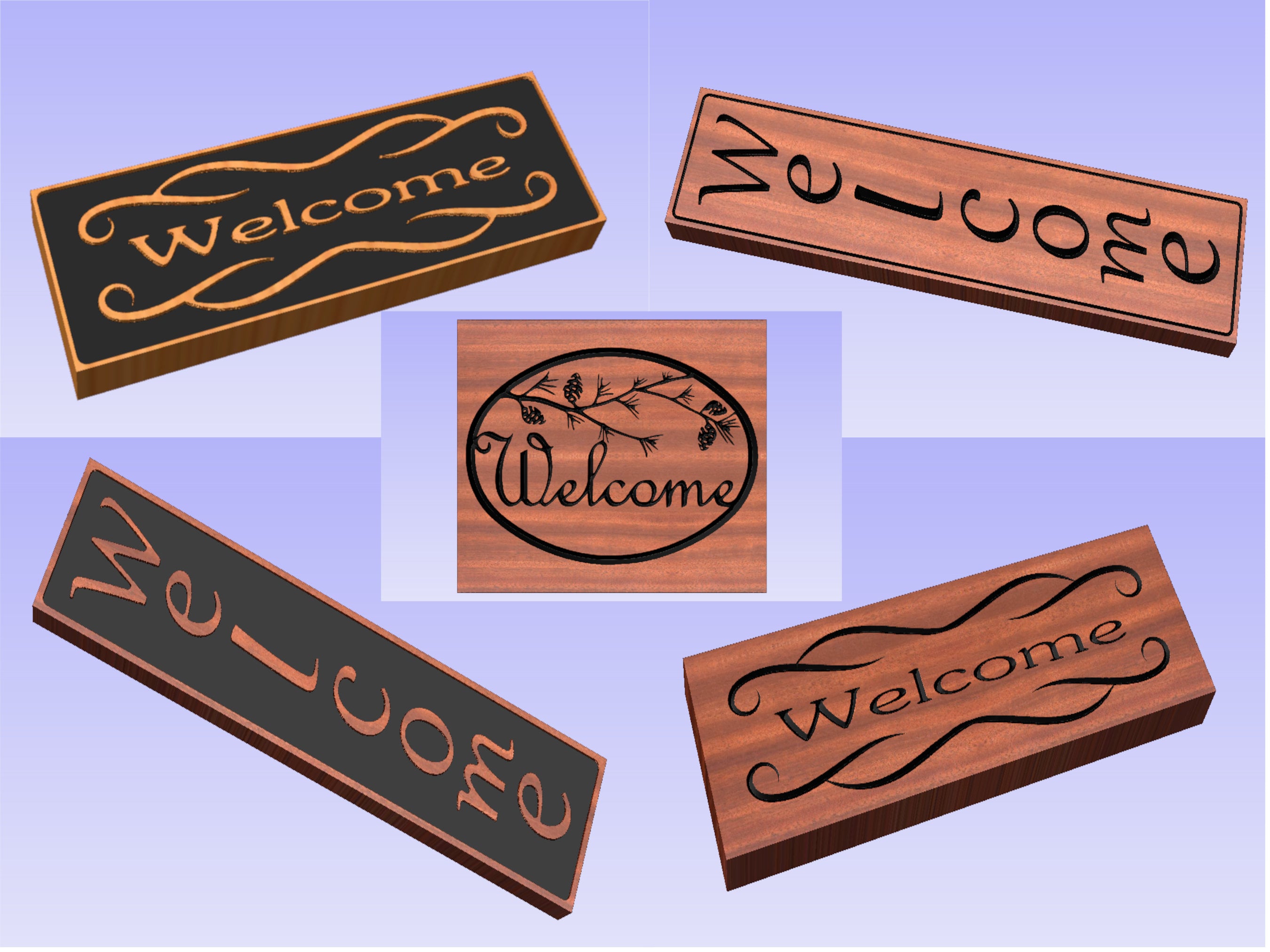 Easy Welcome Sign File Bundle With Gcode for CNC Laser - Etsy