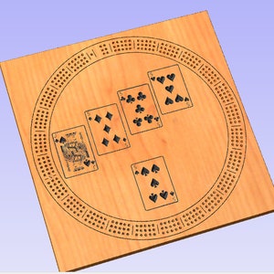 29 Hand, Gcode Cribbage Board CNC Digital File, Perfect Hand, Svg, Dxf ...