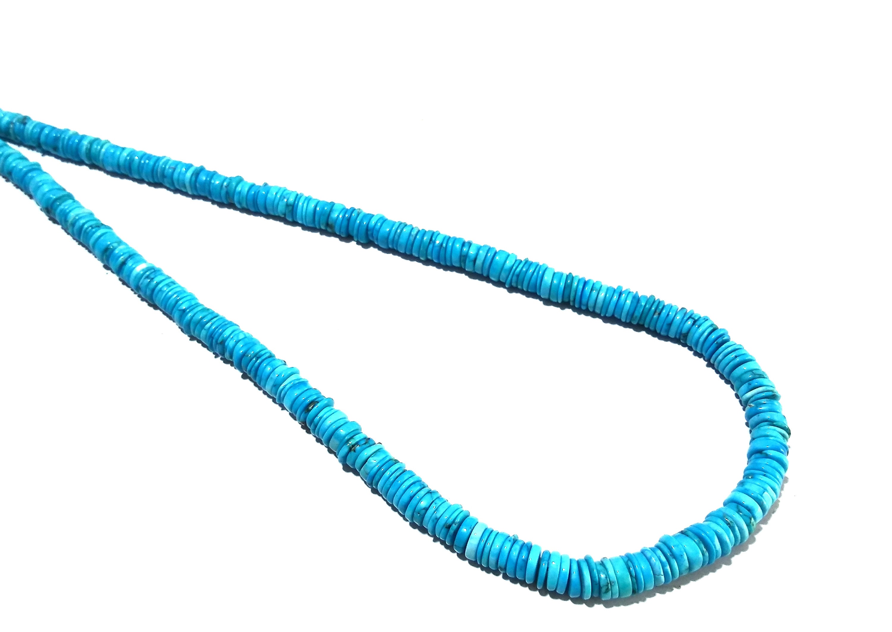 1 Strand Sleeping Beauty Turquoise Wheel Tyre Smooth Cut - Etsy