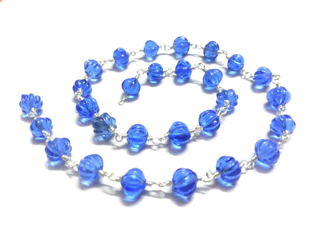 3 Feet Tanzanite Color Quartz Muskmelon Craved 6-7mm/7-8mm Beads ...