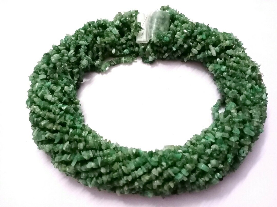 Emerald Chips Beads, 1-5 Strand Natural Emerald Chips Nuggets Smooth 3 ...