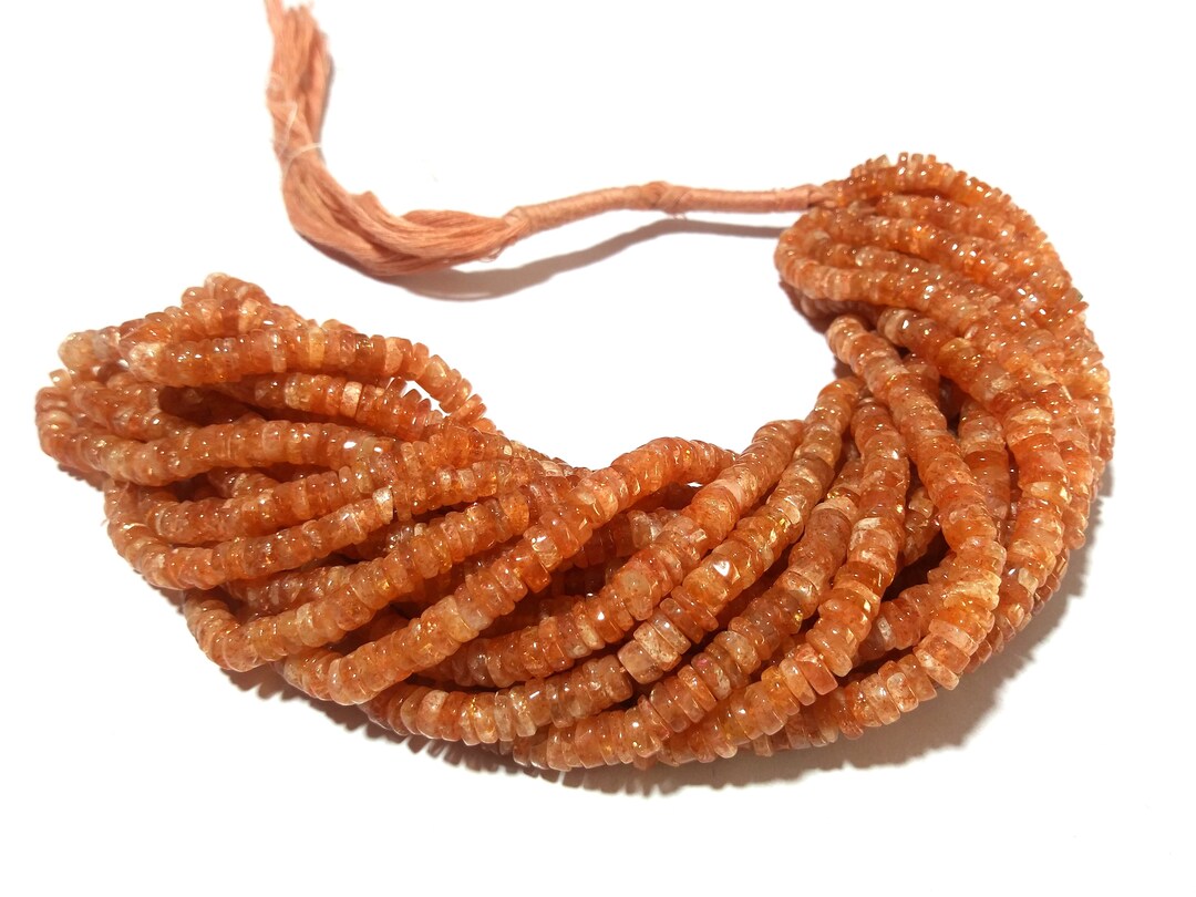 Sunstone Tyre, Sunstone Wheel Beads, 1 Strand Natural Sunstone Tyre ...