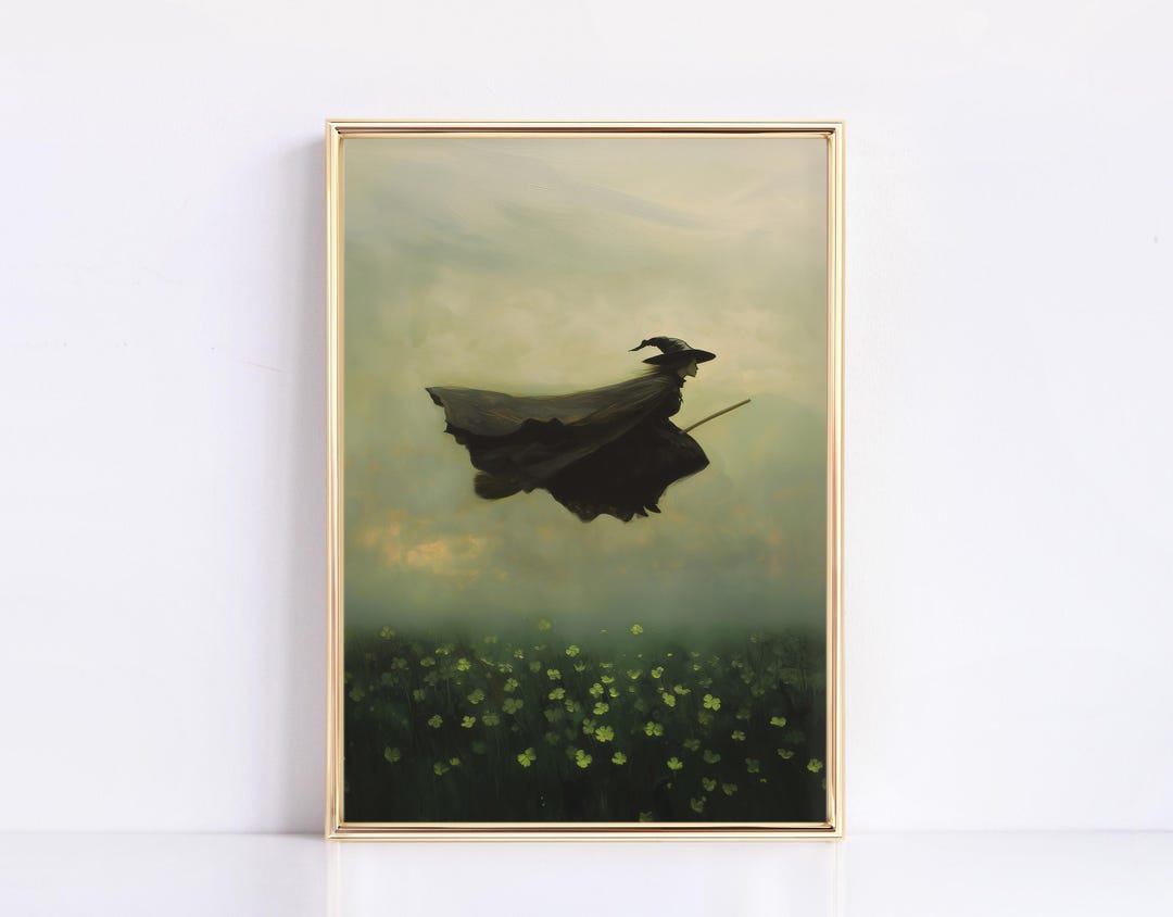 Elphaba Flying Over Clovers | Wicked Digital Art | St Patricks Day Art ...