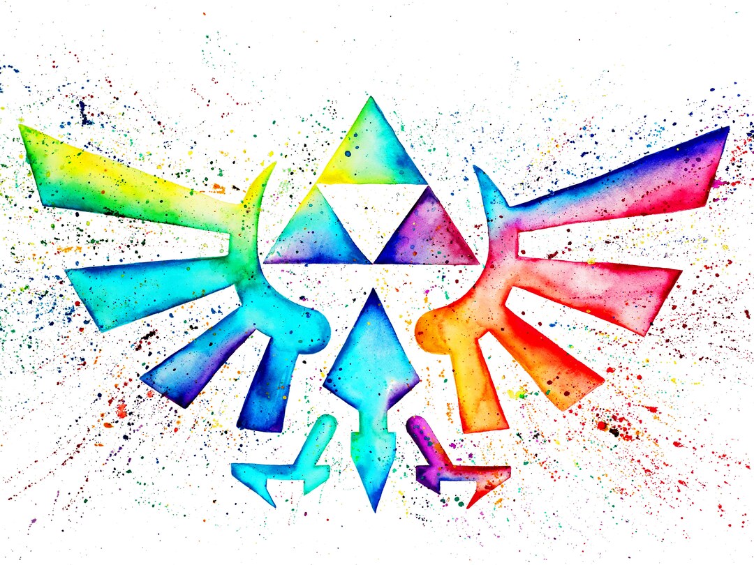 The Legend of Zelda Colorful Print Hyrule Crest 9x12 - Etsy