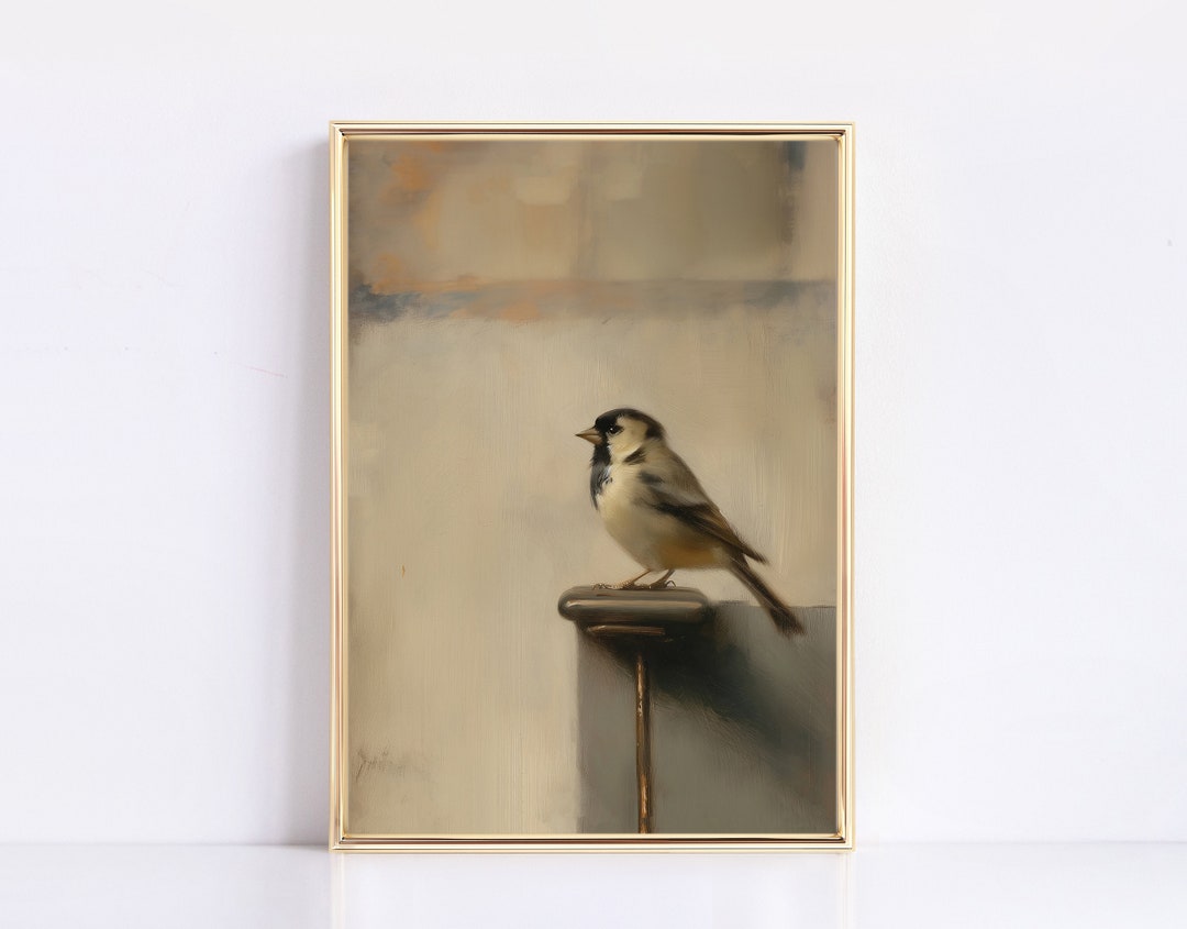 Eager Bird | Spring Print | Bird Digital Print | Neutral Vintage ...