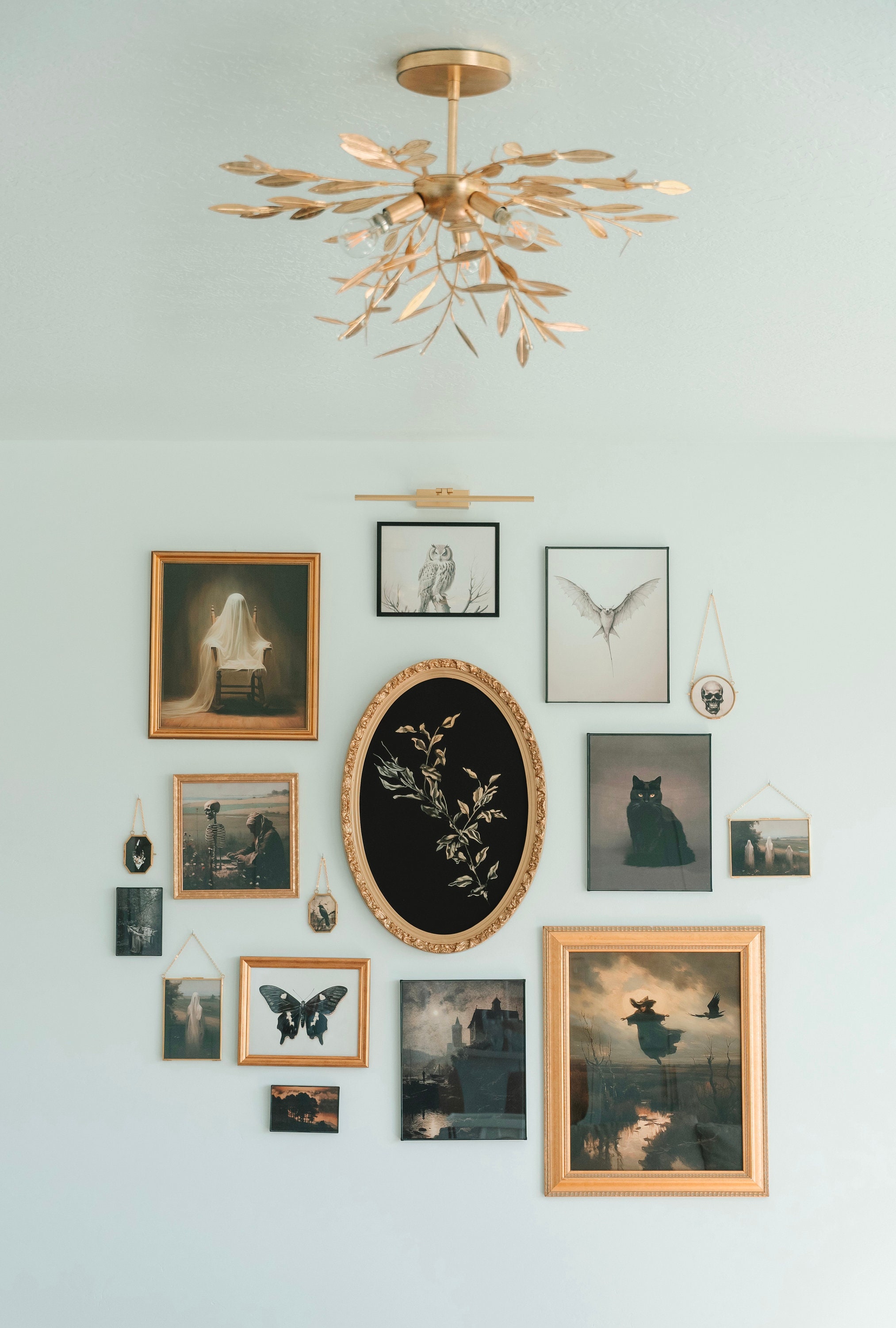 Vintage Halloween Print Dark Academia Empty Chairs Fall Print Halloween ...