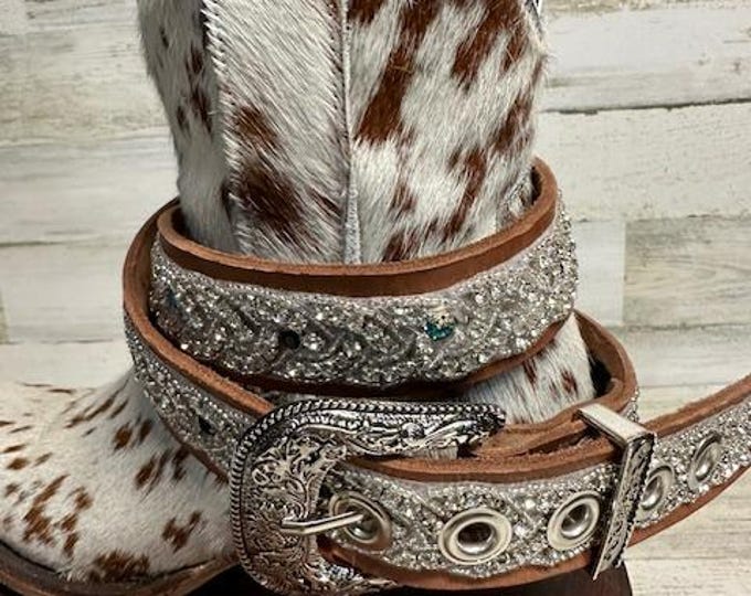 Blinged Out Leather Cowgirl Belt - Etsy
