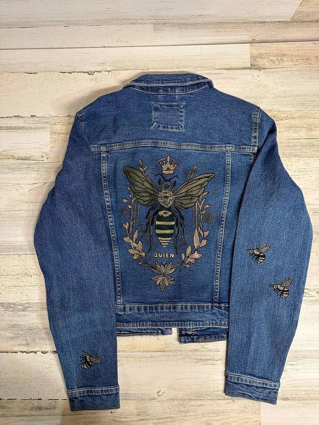 Custom Queen Bee Jean Jacket - Etsy