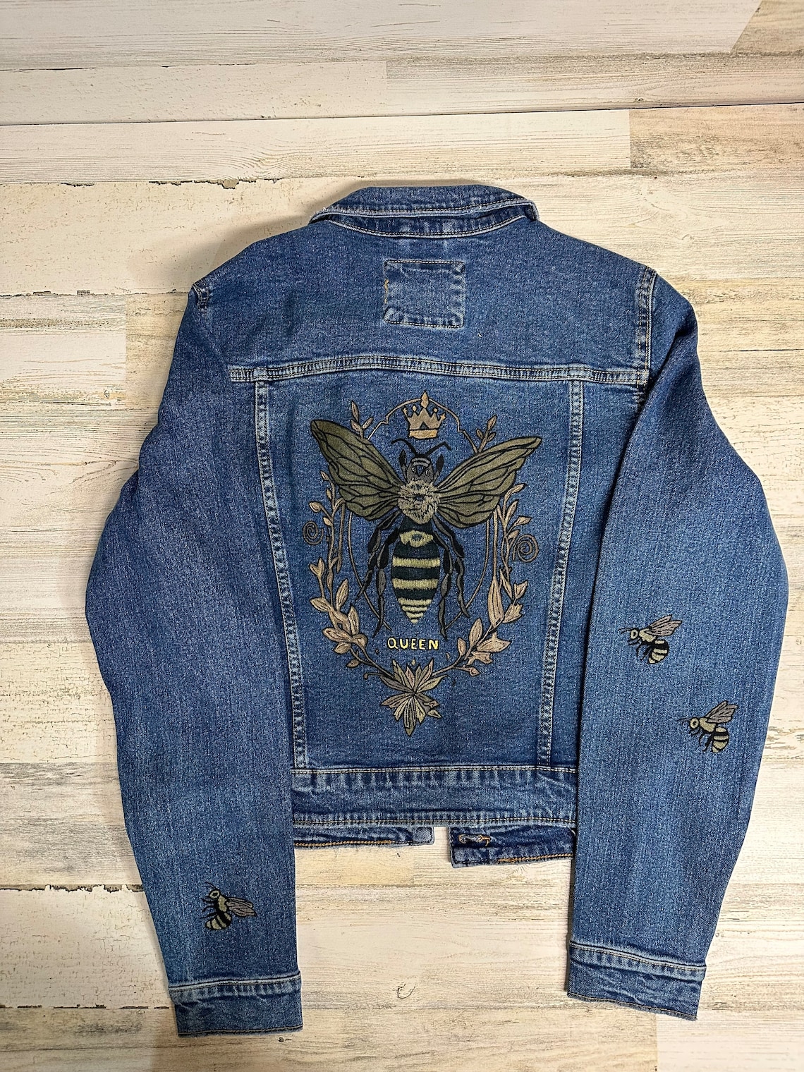 Custom Queen Bee Jean Jacket - Etsy