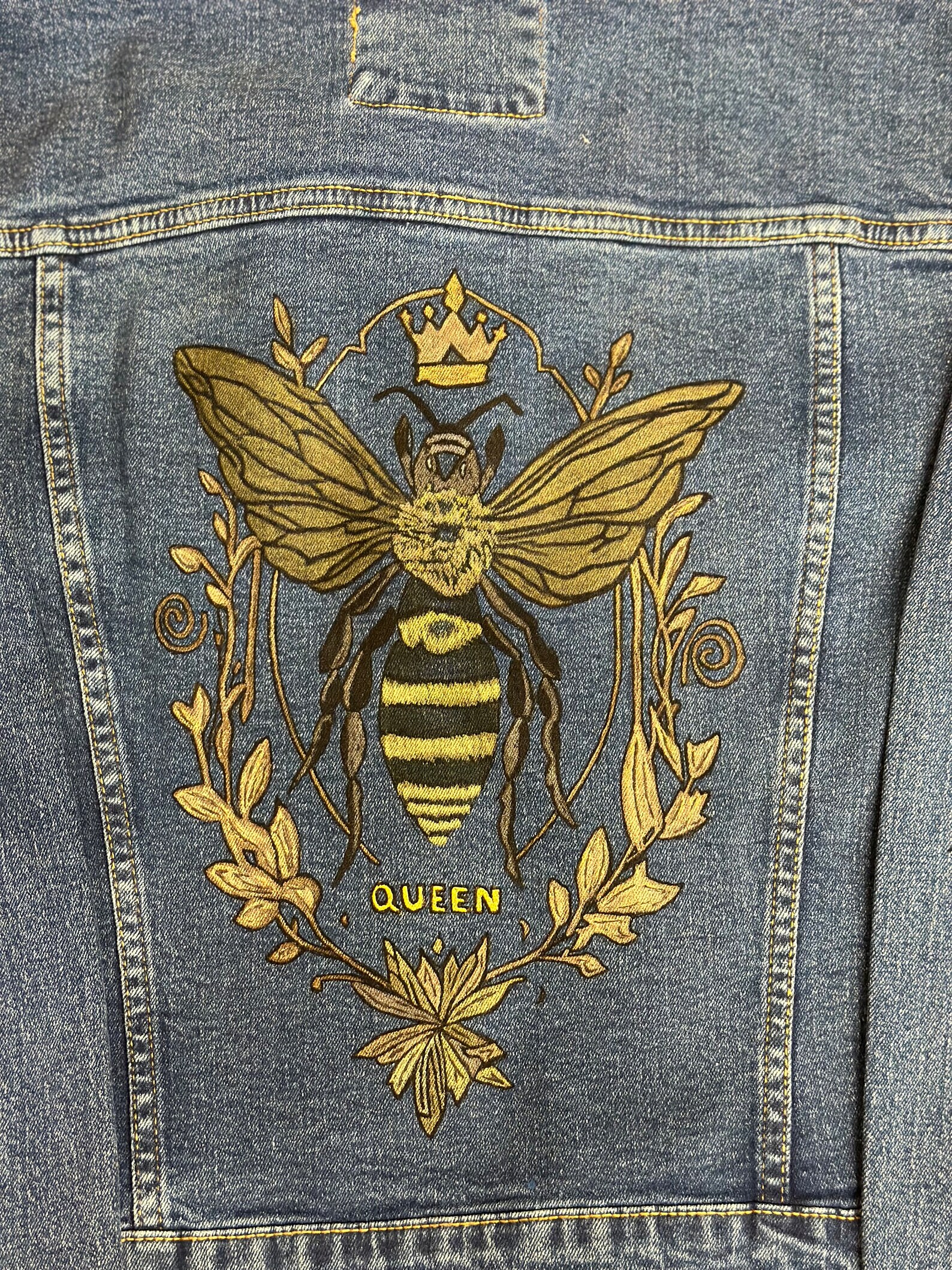 Custom Queen Bee Jean Jacket - Etsy