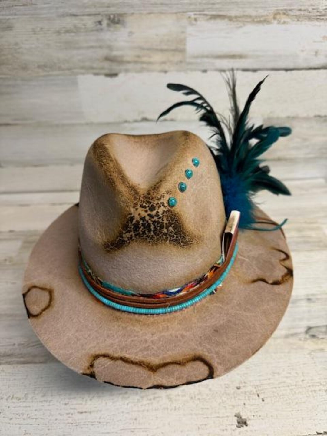 Shotgun Rider/hand Burned Fedora - Etsy