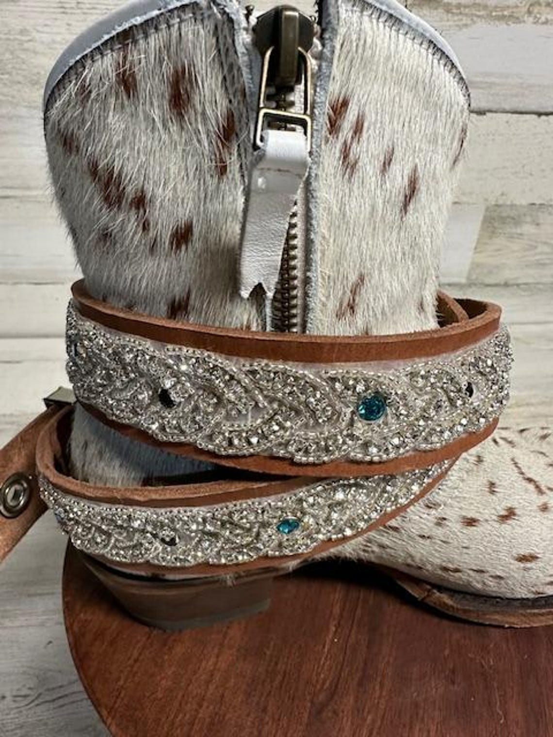 Blinged Out Leather Cowgirl Belt - Etsy